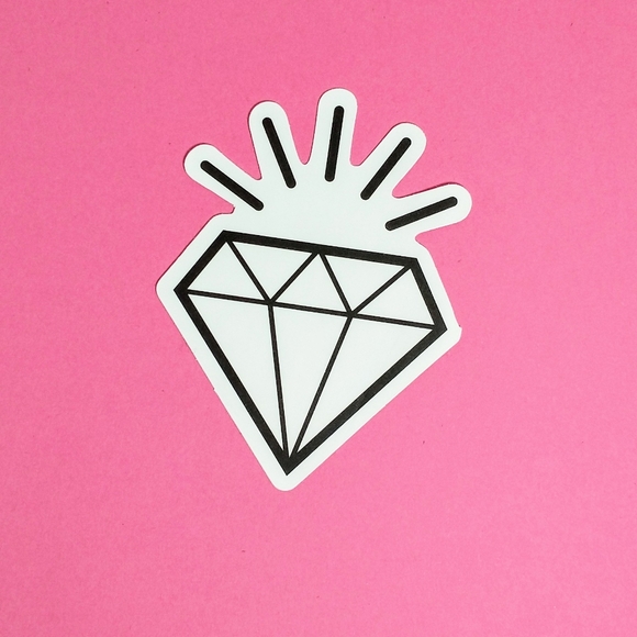 Design | 110 Black And White Diamond Matte Vsco Die Cut Sticker | Poshmark